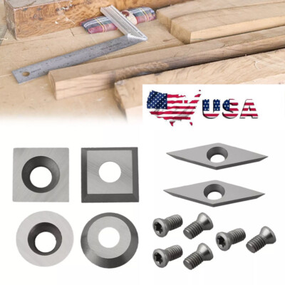 AU-Carbide Cutters Inserts Set Wood Lathe Turning Tools For Woodworking ...