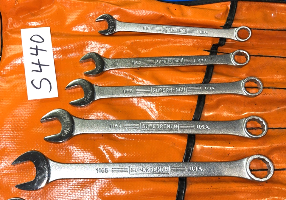 WILLIAMS TOOLS VINTAGE 8 PIECE SAE SUPERRENCH COMBO WRENCH SET IN KIT ...