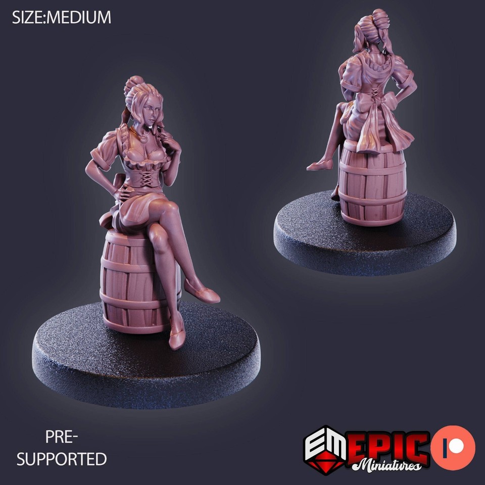 Tavern Waitress DnD Dungeons and Dragons Female Miniature - Epic ...