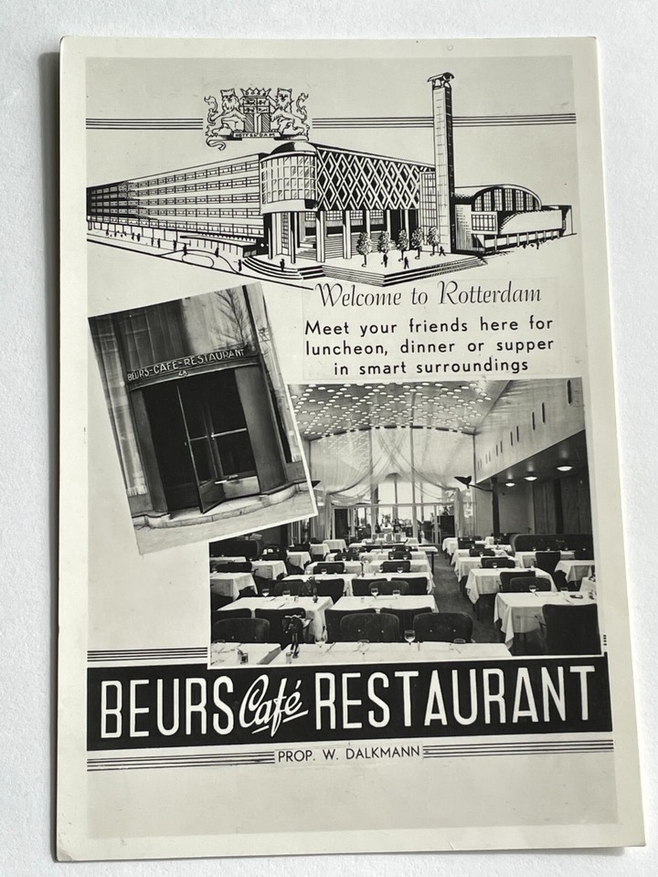 EG RPPC Photo Postcard Beurs Cafe Restaurant Rotterdam Netherland ...