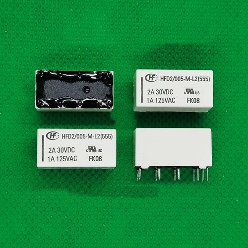 2Pcs HONGFA HFD2-005-M-L2 Power Relay 10Pins 1A 125VAC | eBay