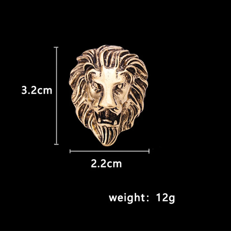 Vintage Lion Head Brooches Round Animal Lapel Pins Men Suit Shirt ...