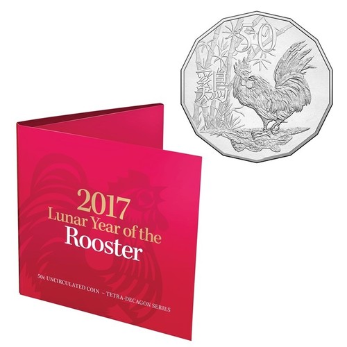 Australia: 2017 50c Lunar Year of the Rooster UNC in Royal Australian ...