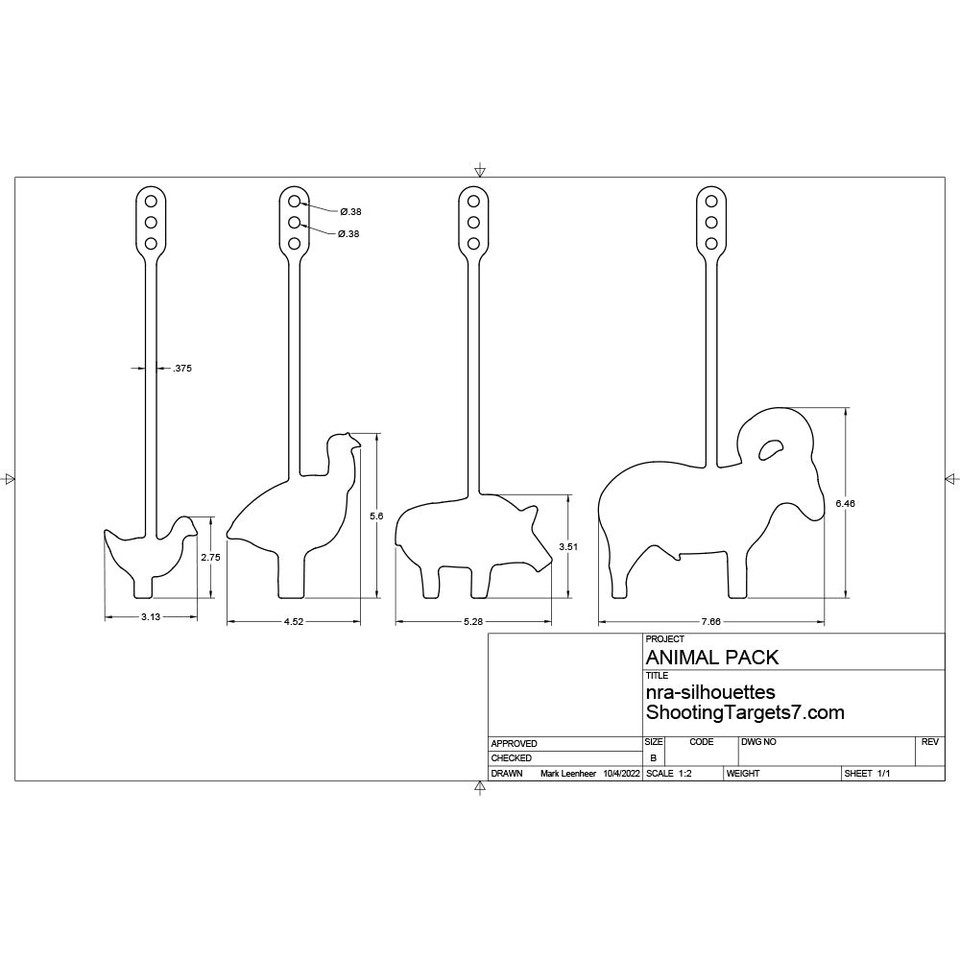 Spinning AR500 Steel NRA Animal Pack - Airgun 22lr Plinking Targets | eBay