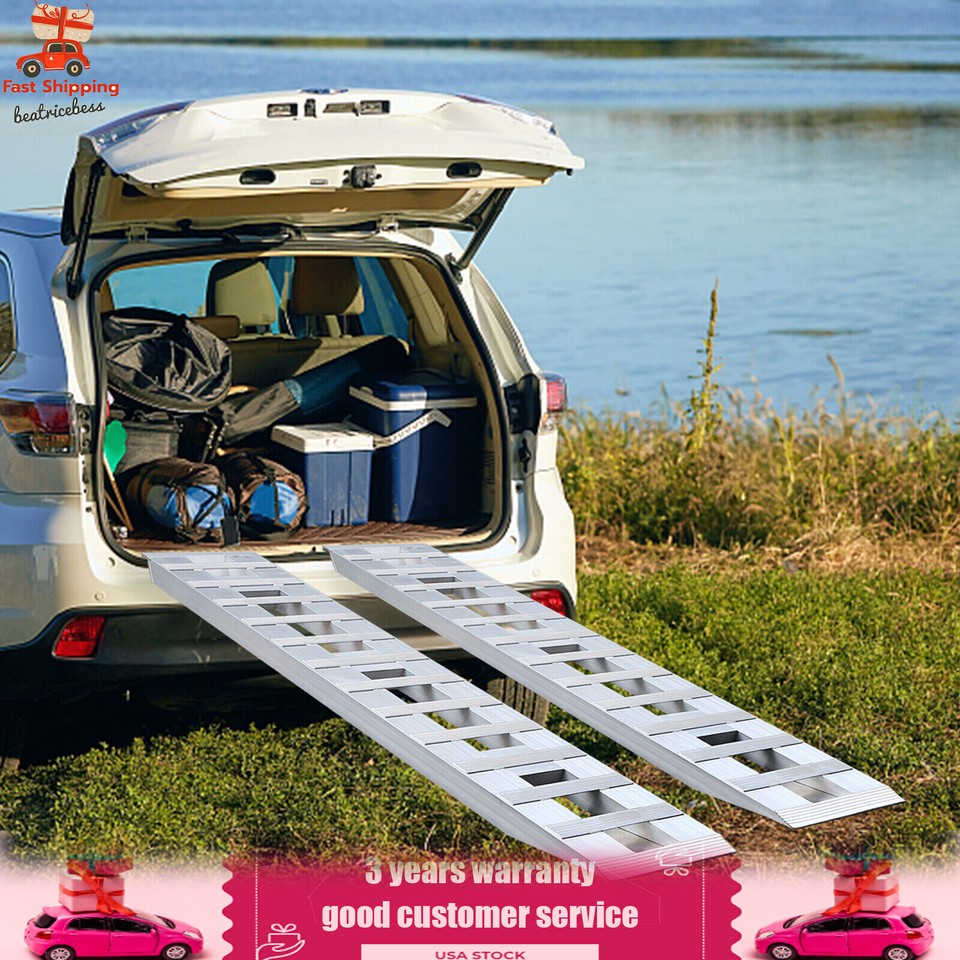 2-Pack Truck Car Auto Trailer Ramps Aluminum Trailer Ramp Loading Ramps ...