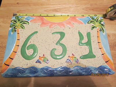 Island Tiles Outdoor House Ceramic Number Sign "634" Made in Florida ...