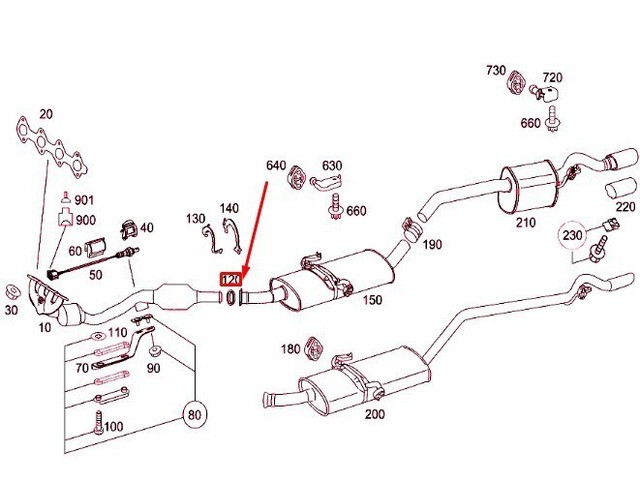 Mercedes W169 W245 Exhaust Pipe Flange Seal Gasket Anello A1694920081 ...