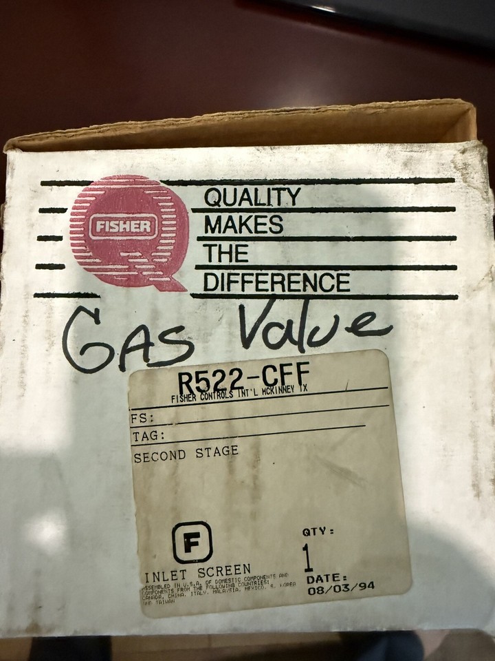 Fisher Type R522-CFF 2nd Stage Propane Regulator, 9-13 In WC, 10 PSI ...