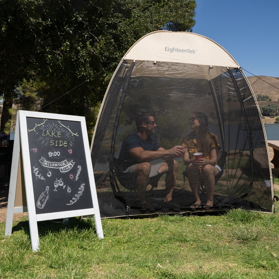 EighteenTek Pop Up Screen Tent Camping Screen Room Screened Canopy Tent ...