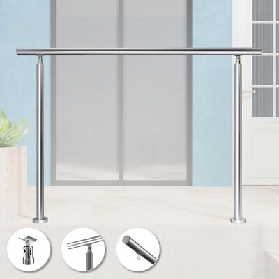 Handrail Stair Railing Fit 1 to 4 Steps Adjustable Hand Rail Outdoor ...