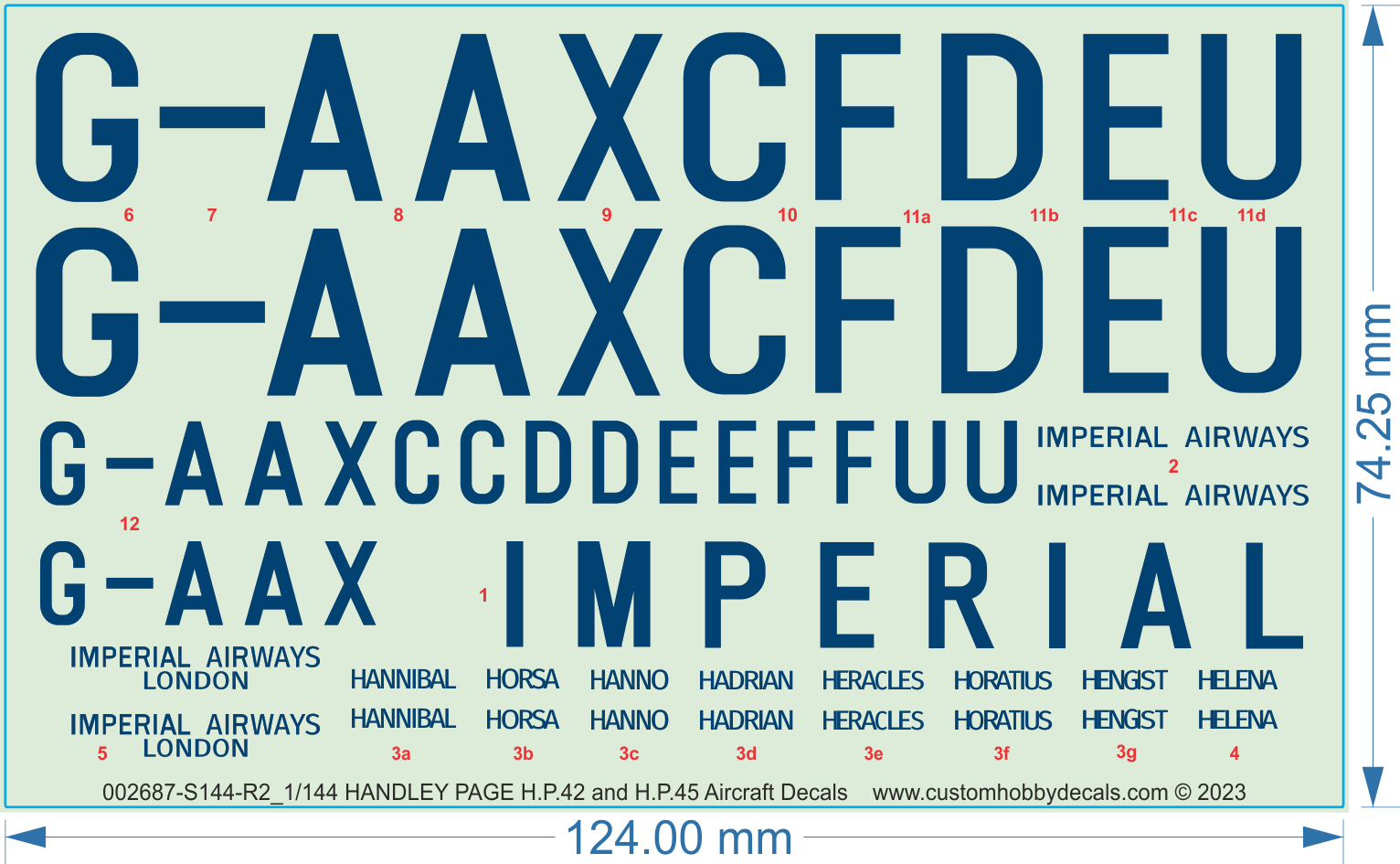 Handley-Page HP42 & HP45 - 1/72 1/144 - Water Decal | eBay