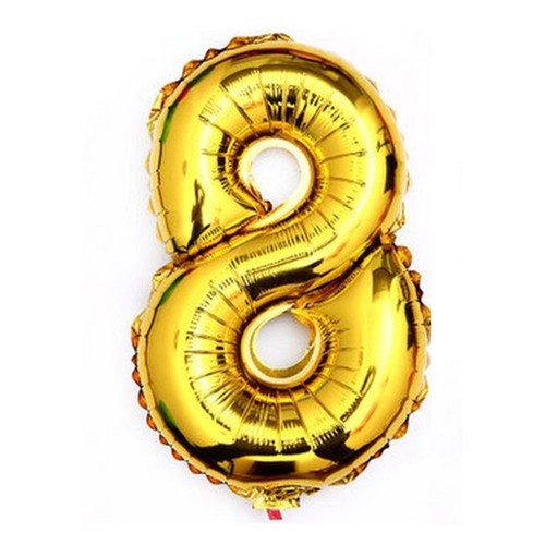 40" Metallic Gold Glossy Eight Birthday Party Decoration Number 8 Float ...