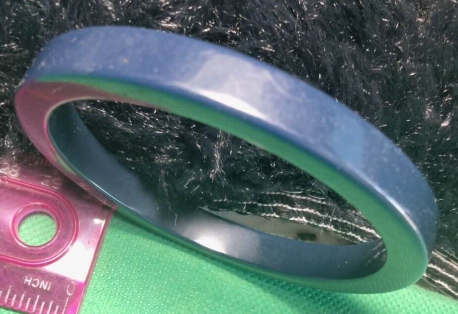 Vintage Navy Blue Bakelite Bangle Bracelet Tested Tr… - Gem