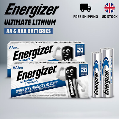 Energizer AA AAA Ultimate Lithium Batteries 1.5V LR6 L91 Long Expiry UK ...