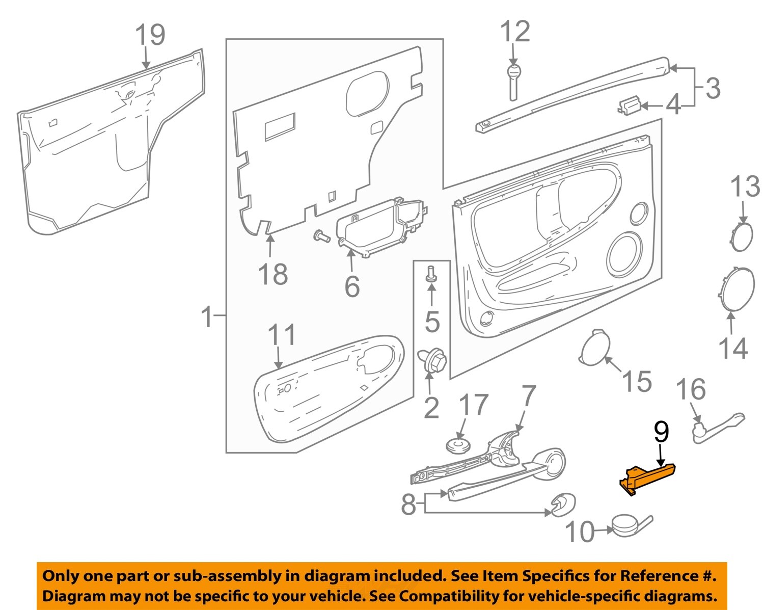 Chevrolet GM OEM 03-06 SSR Door-Handle, Inside Right 15230633 | eBay