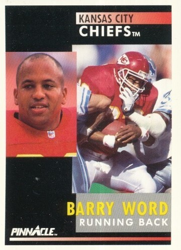 #102 KANSAS CITY CHIEFS # BARRY WORD CARD PINNACLE NFL 1991 | eBay