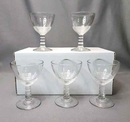 Vintage Anchor Hocking Manhattan Sherry Cordial Aperitif Glasses Set x5 ...