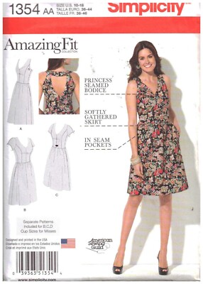 Simplicity 1354 SUNDRESS Sew Pattern Sizes 10-18 Amazing Fit Collection ...