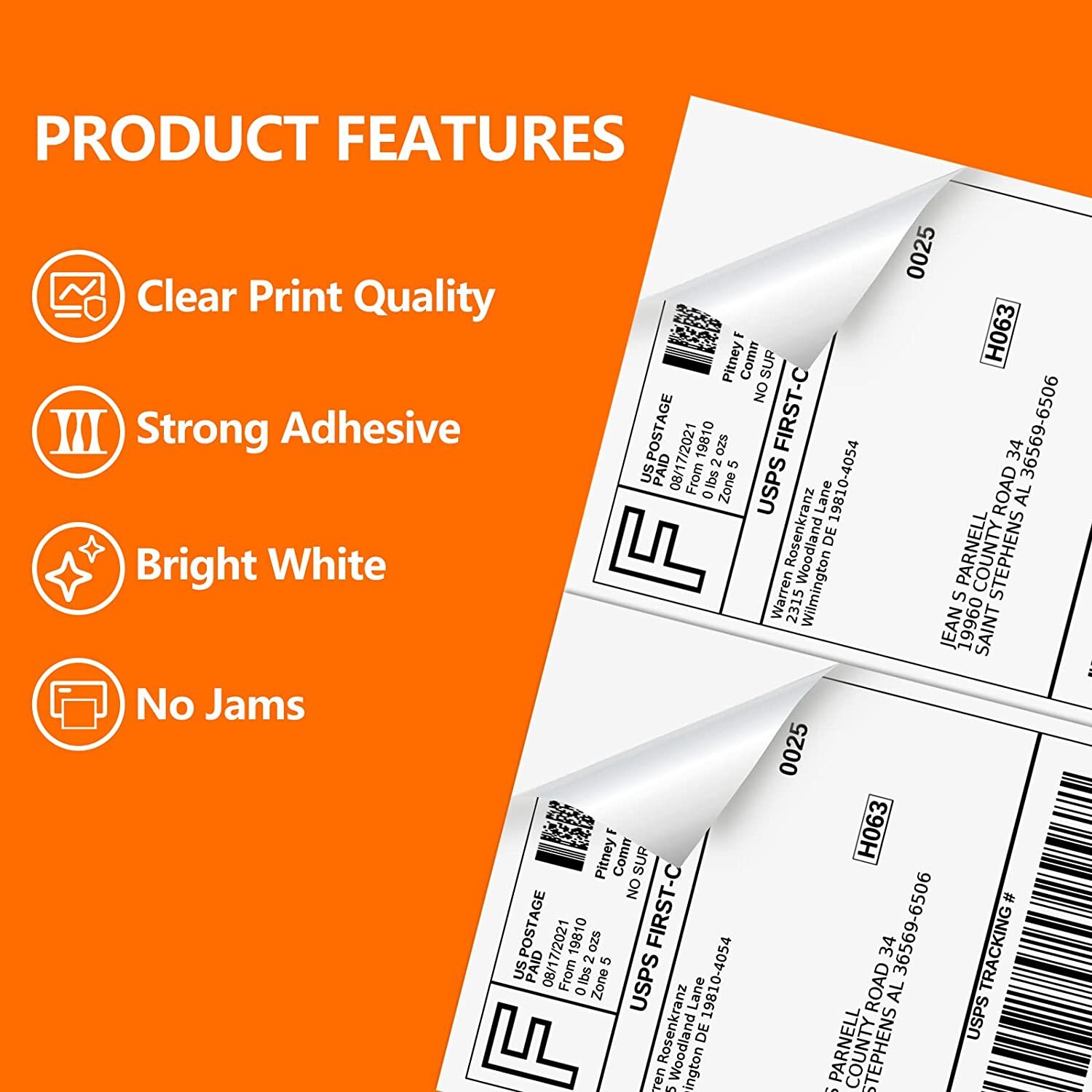 200-1000 Shipping Labels 8.5x5.5 Half Sheet 2 Per Sheet Self Adhesive ...