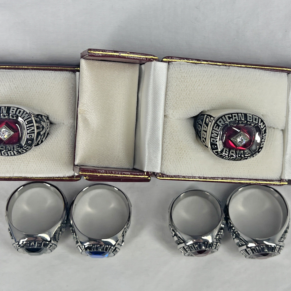 American Bowling Congress Lot of 6 298 299 300 800 Award Men's Rings ...