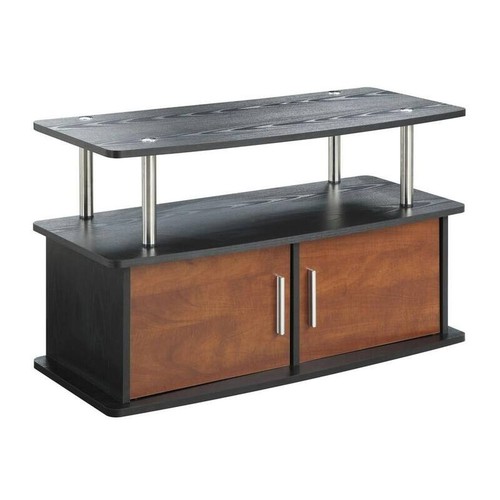 Short TV Stand For Small Spaces with Cabinet Storage Flat Screens ...