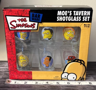 The Simpsons MOE’S TAVERN Shot Glass Set Homer Moe Duffman Barney Carl ...