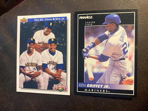 1992 Upper Deck & Pinnacle KEN GRIFFEY JR BASEBALL CARDS NEAR MINT ...