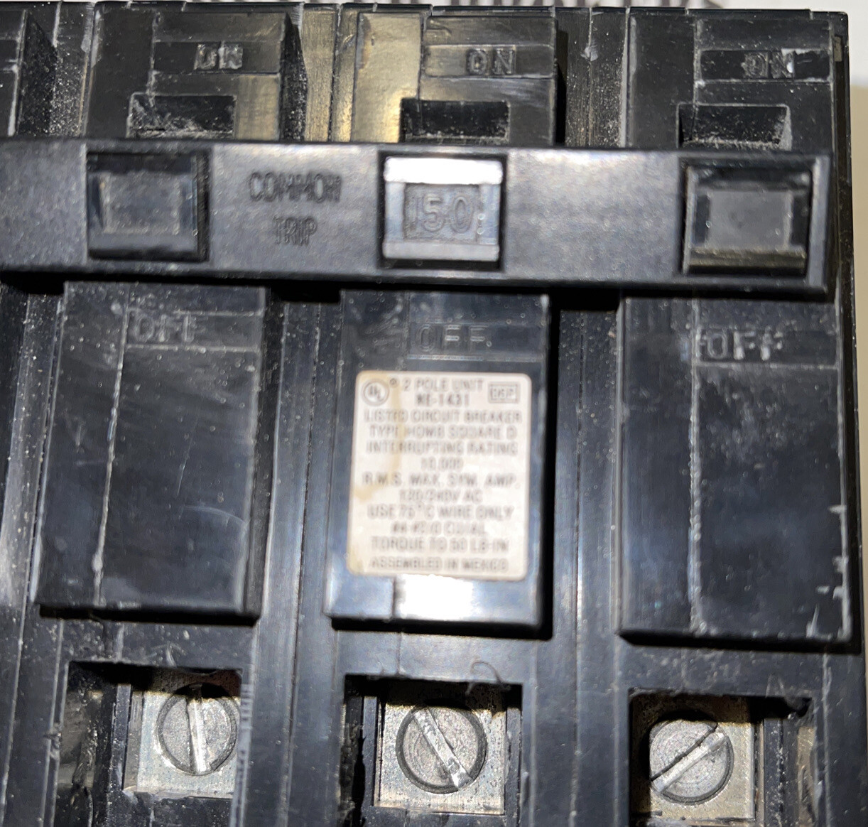 Square D HOM2150 4 Pole 150 Amp 120/240V Circuit Breaker PRIORITY SHIPS ...