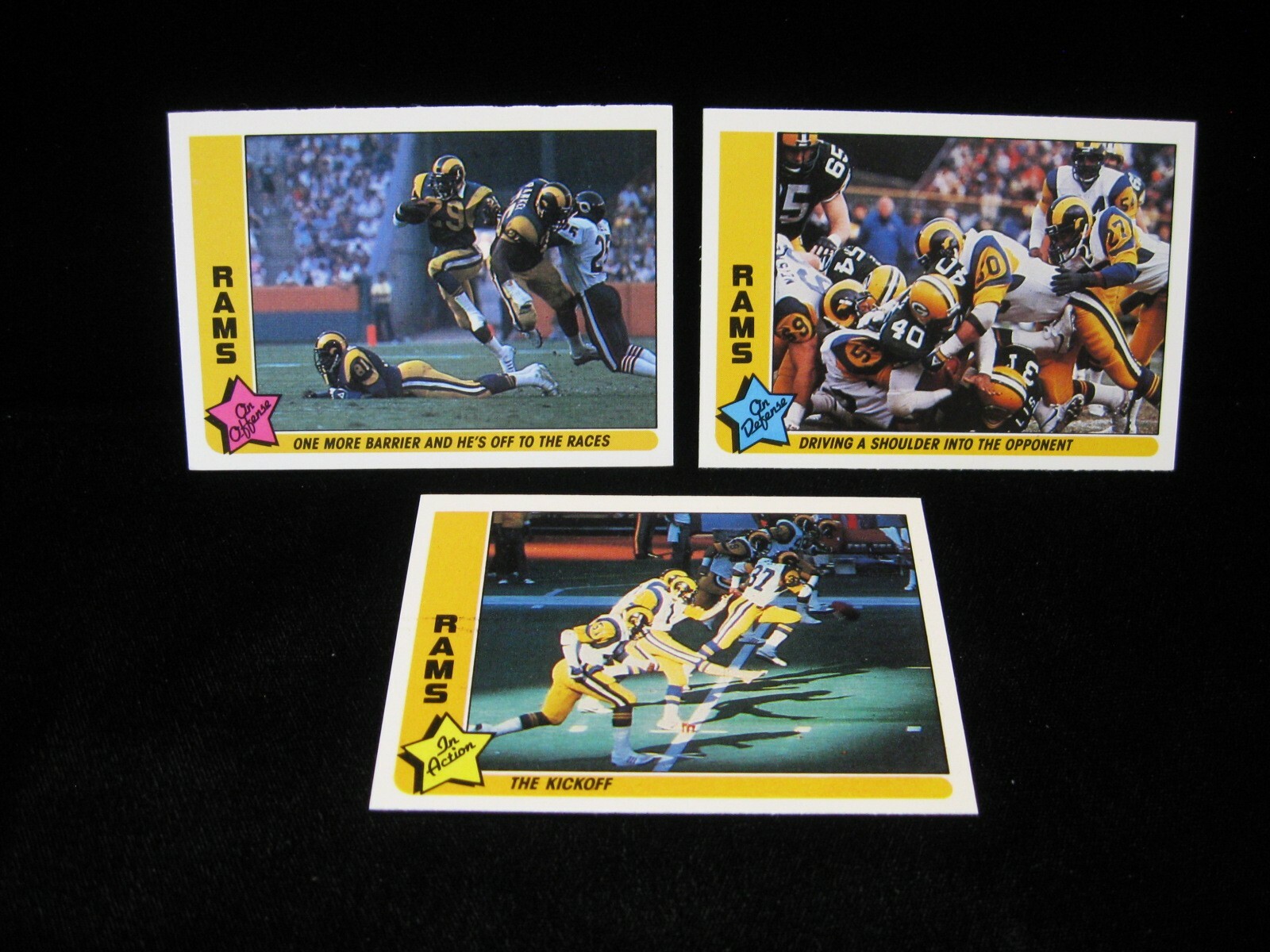 1985 Los Angeles Rams Fleer In Action Cards #40 #41 #42 of 88 | eBay
