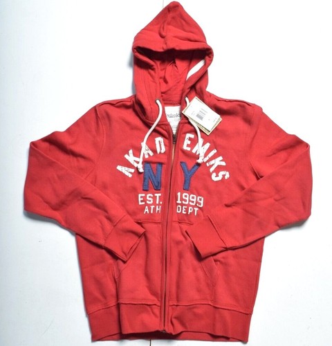 Akademiks Mens $68 Red Fleece Zip Up Athletic Sweatshirt Hoodie Y2K | eBay