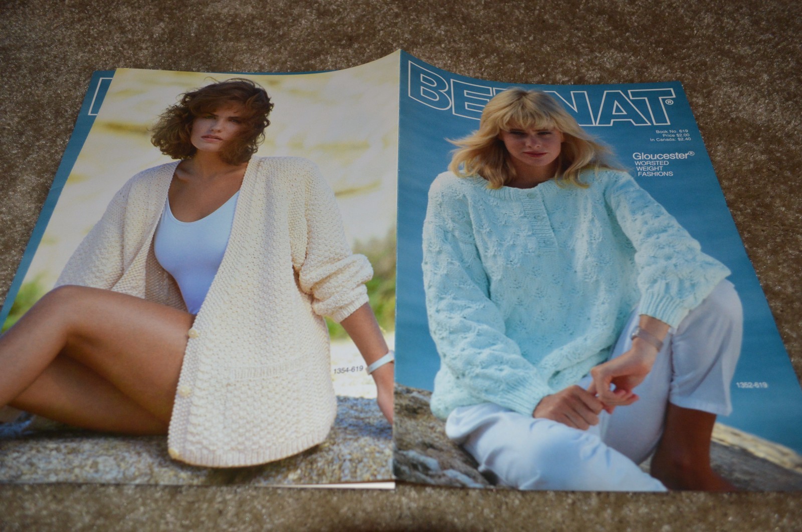 Bernat Knitting Pattern Book 619 Gloucester Worsted Knits | eBay