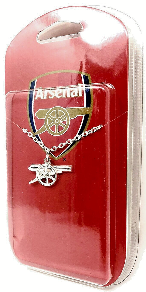 ARSENAL FC SILVER PLATED CANNON PENDANT WITH 51 CM LONG CHAIN NECKLACE ...