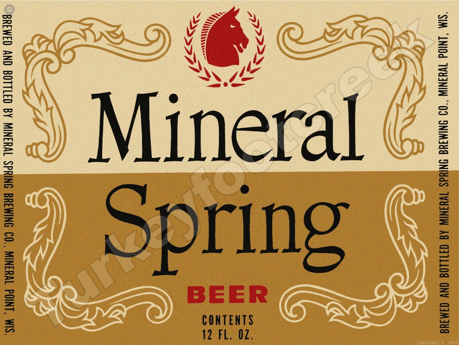 1950's Mineral Spring Beer Label 9" x 12" Metal Sign | eBay