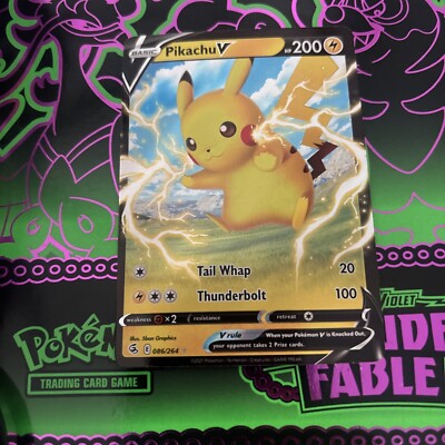 🔥Pokémon TCG Pikachu V Fusion Strike 086/264 Holo Ultra Rare FANTASTIC ...