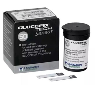 Glucofix Tech Sensor Test Strips Glucose Monitoring 50 In A Pack,expiry ...