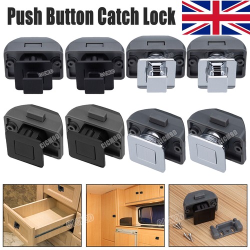 1-20pcs Push Button Catch Square Lock Latch Drawer Cupboard Door Knob Camper Van | eBay UK