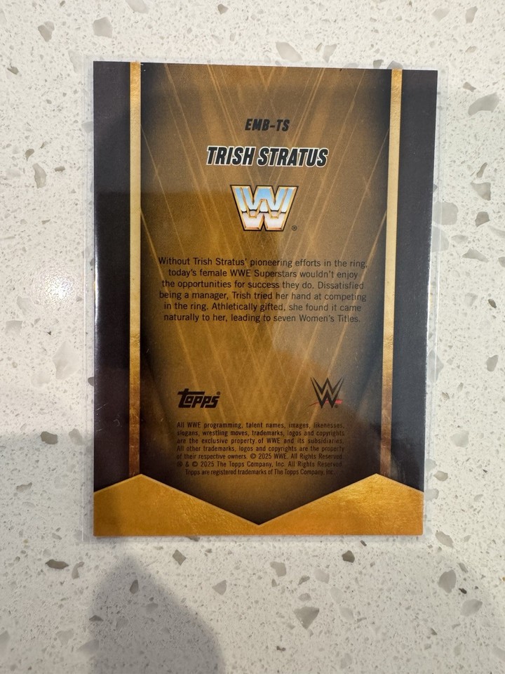 Trish Stratus Hall Of Fame Insert 2025 TOPPS CHROME WWE EMB-TS | eBay