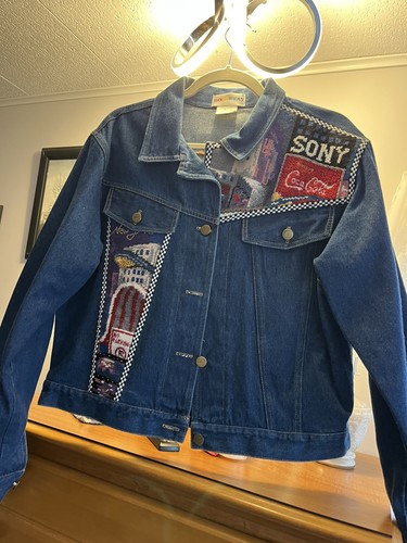 Vintage Kolorway New York Times Square Denim Blue Jean Needle Point ...