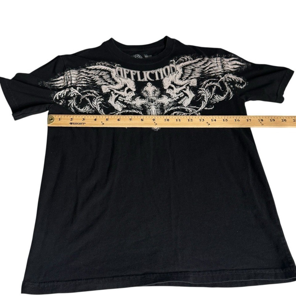 Affliction Kids Winged Up Black T-Shirt Graphic Tee Size Large | eBay