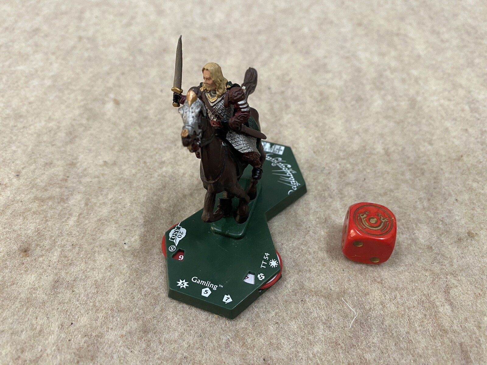Lord of the Rings LOTR Combat Hex Gamling Mounted TT54 With Rohan Dice ...