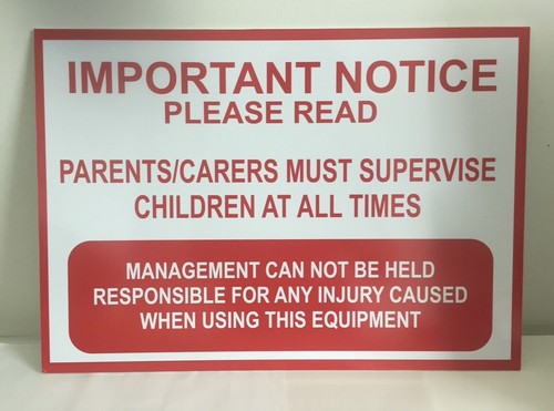 A3 safety Sign foamex sign, Fun Fair assault course, Bouncy Castle | eBay