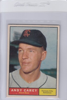 1961 TOPPS ANDY CAREY KANSAS CITY ATHLETICS 3RD BASE 518 CENTERED FREE ...