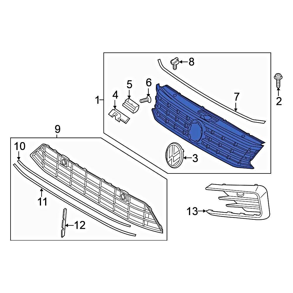 Genuine VW Passat 4Motion Variant Santana A33 radiator grille ...