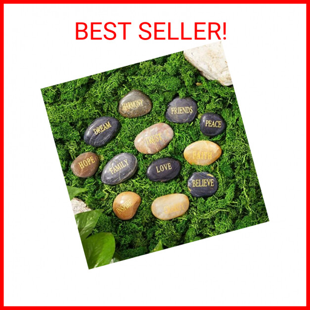 12-Pack Inspirational Rocks with Words - Spiritual Christian-Inspired ...