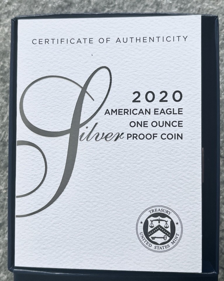 2020 W American Eagle One Ounce Silver Uncirculated Coin BOX COA 20EA ...