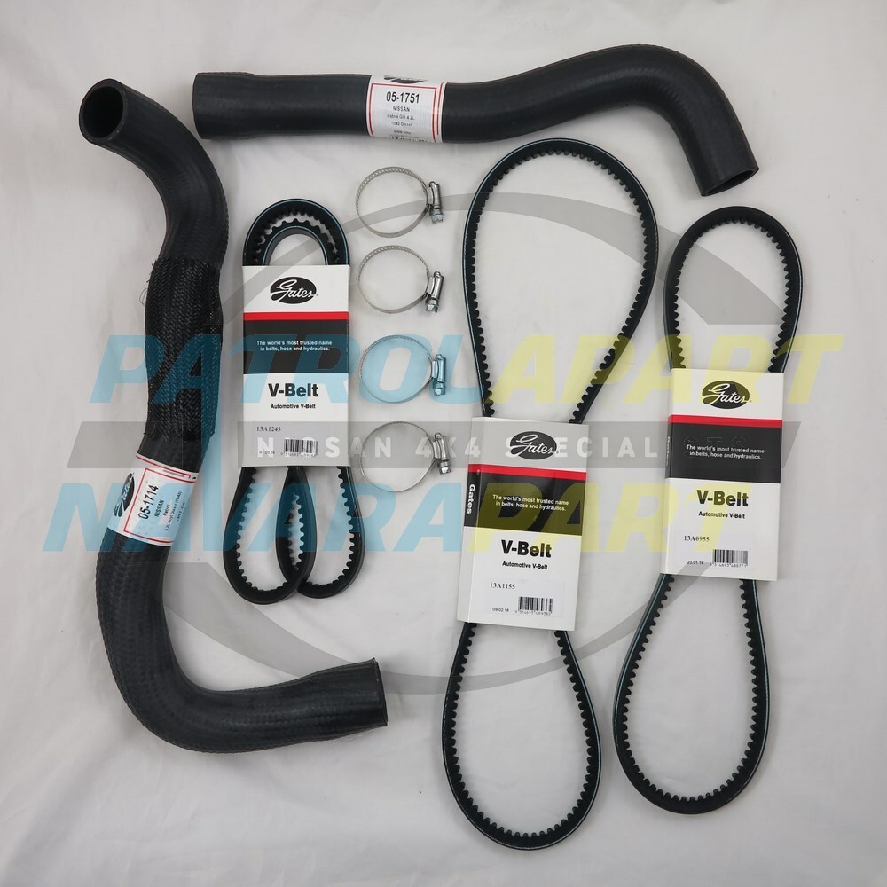 Emergency Radiator Hose Fan Belt Kit for Nissan Patrol GU TD42 TD42T ...
