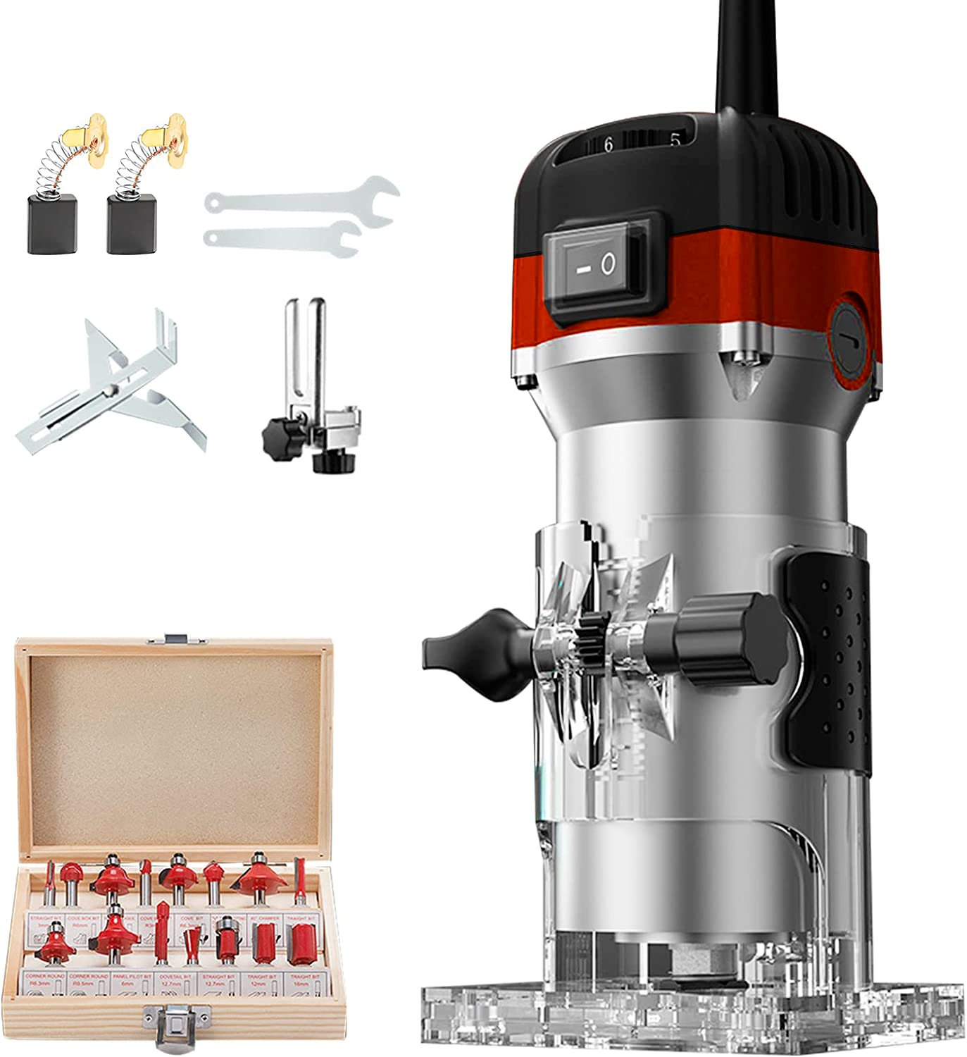 Compact Wood Router Tool 110V Electric Hand Woodworking Trimmer Palm ...