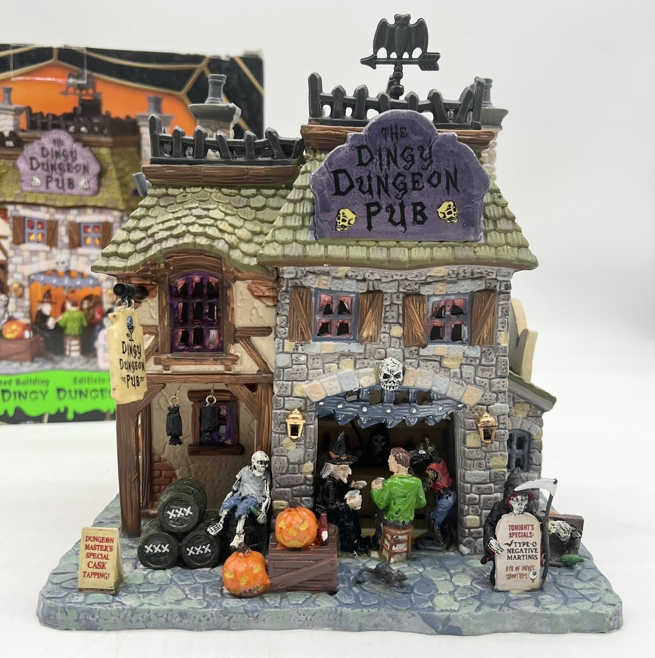 LEMAX Spooky Town Dingy Dungeon Pub - 05014 Retired Rare Illuminated ...