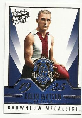 2015 SELECT HONOURS 2 St Kilda Colin Watson BROWNLOW GALLERY BG51 CARD ...