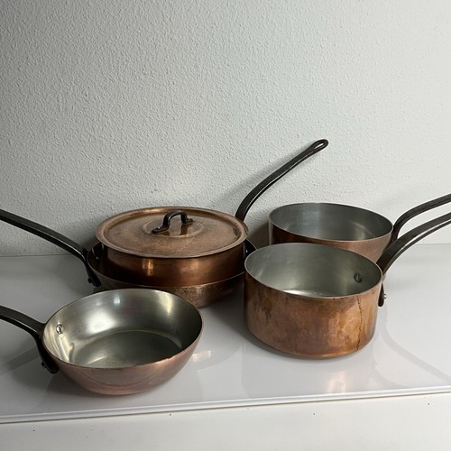Vintage Baumalu Copper Cookware Made In France 5 Pcs Set | eBay